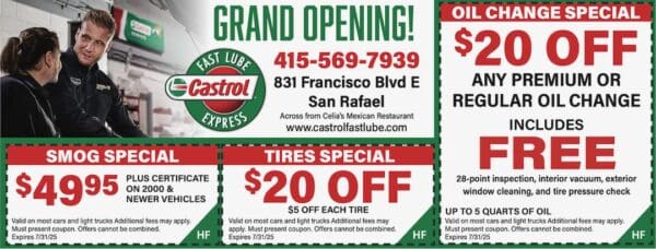Castrol Express Lube Coupons - Current